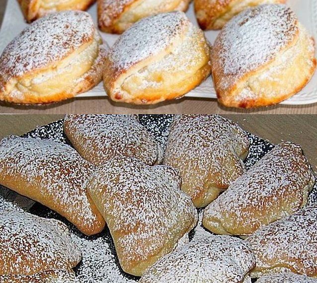 QUARKTASCHEN GEFÜLLT MIT VANILEPUDDING – Alte Oma Rezepte